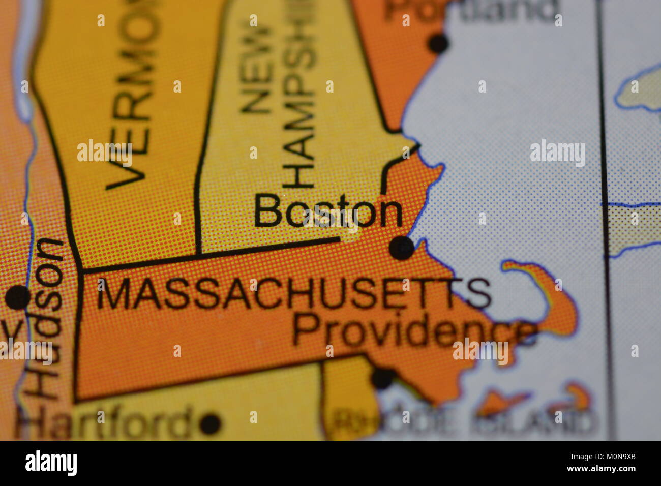City name on the map Stock Photo - Alamy