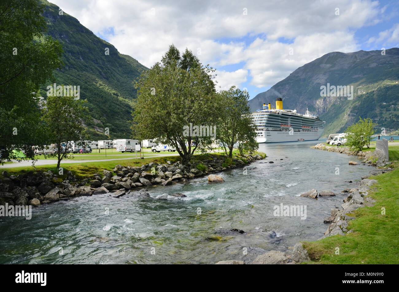 Costa Cruise ship in Geiranger port, Norway Stock Photo - Alamy