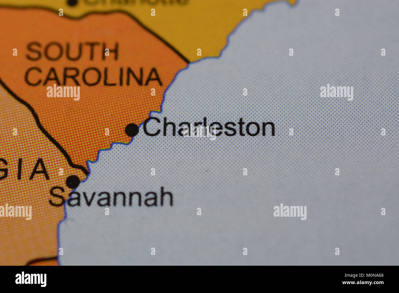 City name on the map Stock Photo - Alamy