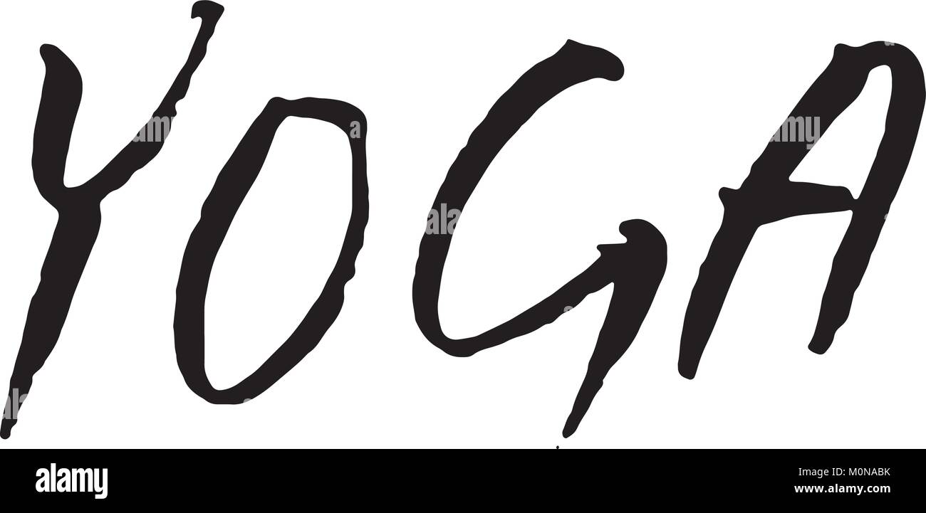 Hand lettering Yoga logo letters. Can be printed on greeting cards ...