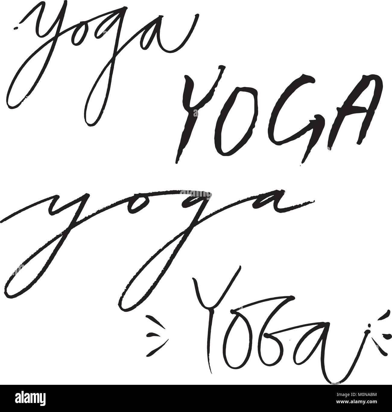 Hand lettering Yoga logo letters. Can be printed on greeting cards ...
