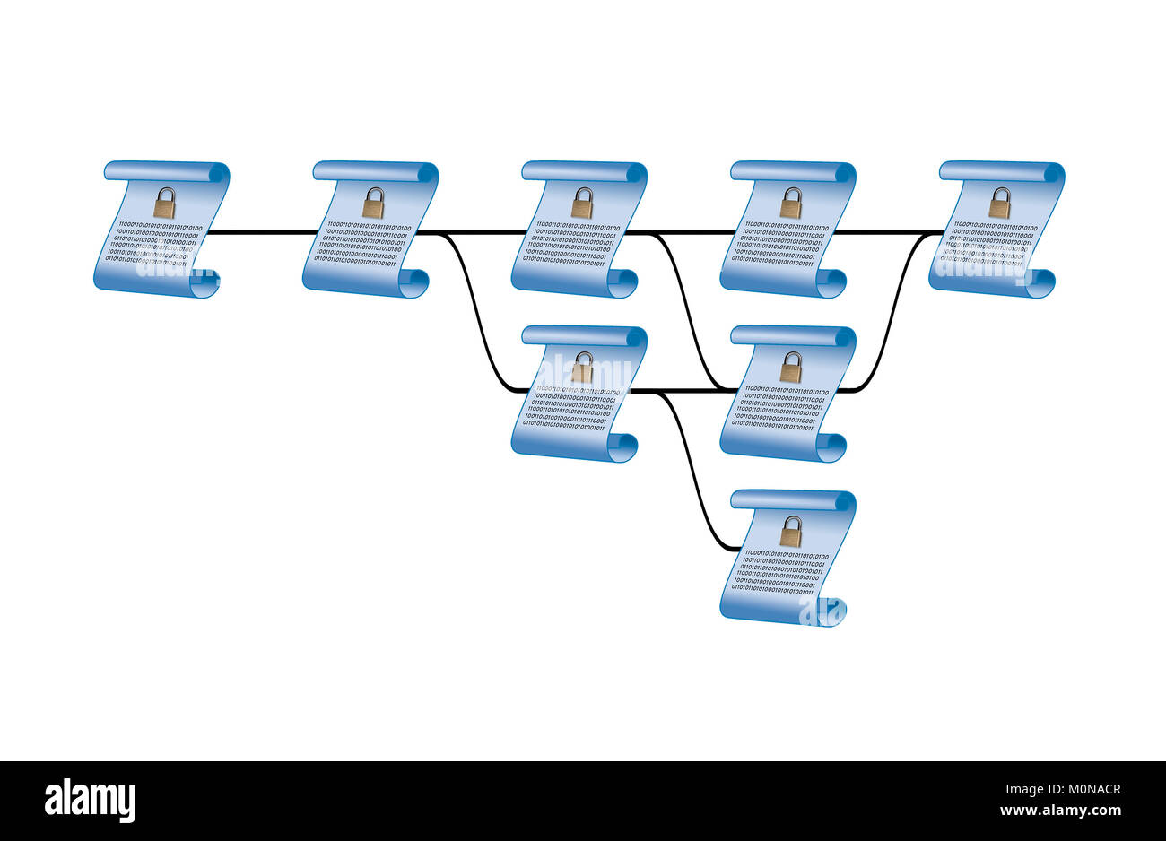 Illustration of blockchain technology Stock Photo - Alamy