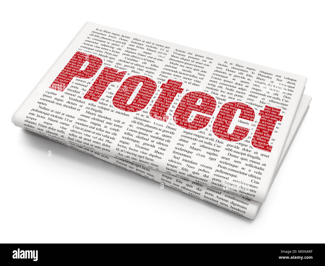 Protection concept: Protect on Newspaper background Stock Photo - Alamy