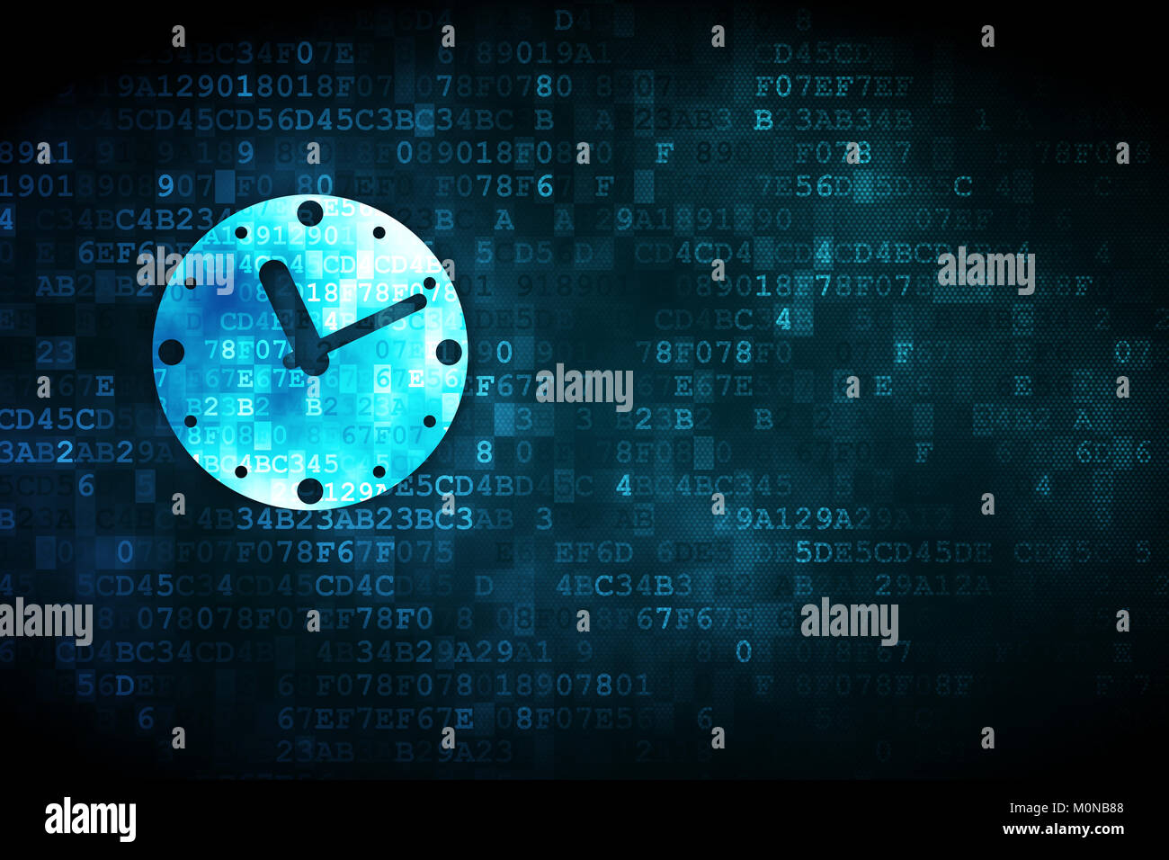 Time concept: Clock on digital background Stock Photo - Alamy