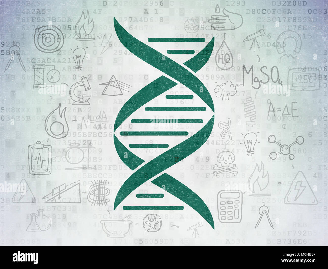 Science concept: DNA on Digital Data Paper background Stock Photo - Alamy