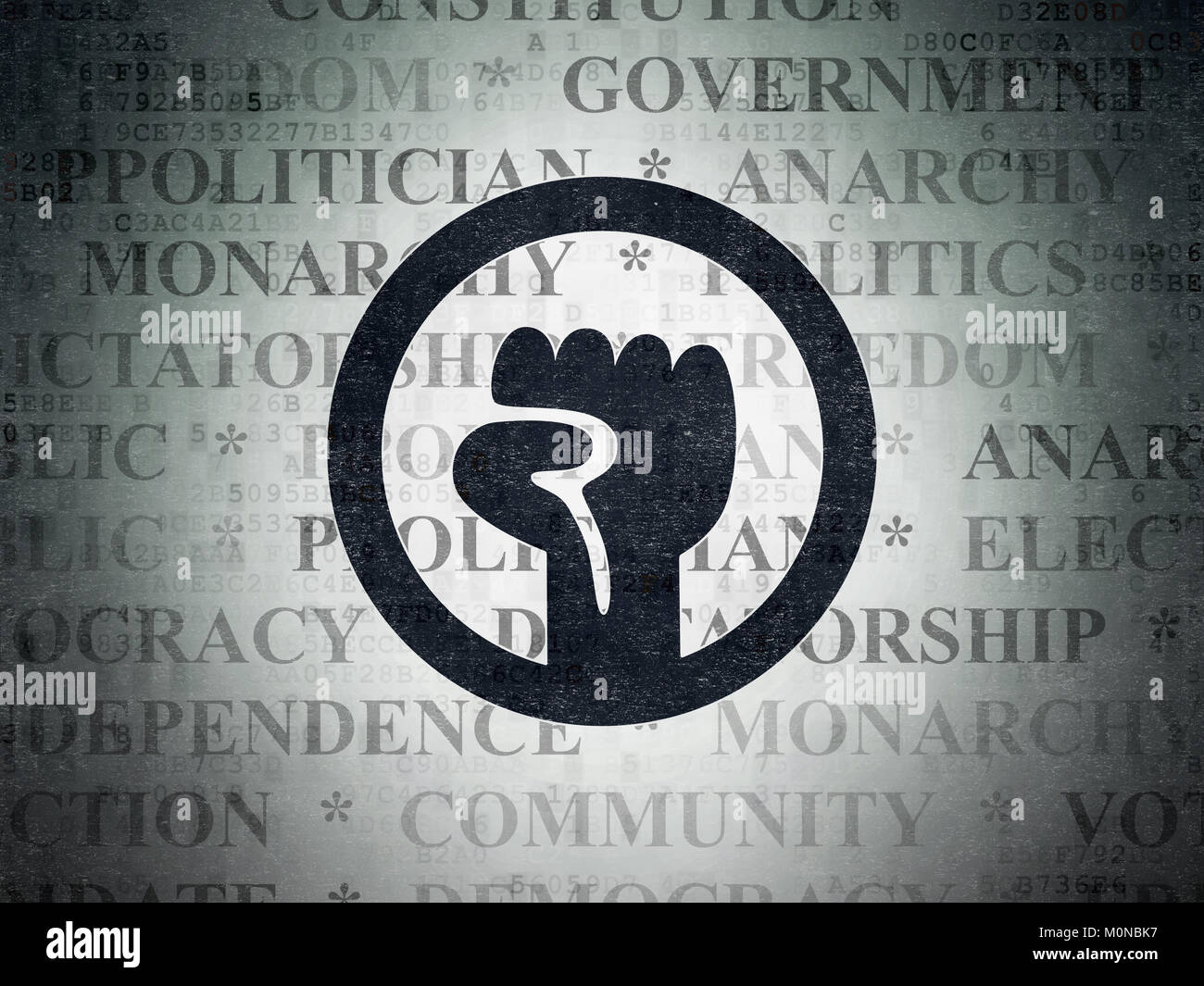 Political concept: Uprising on Digital Data Paper background Stock ...