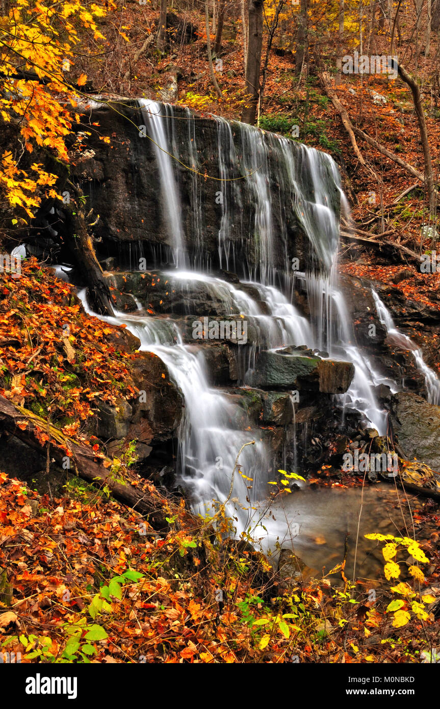 Dramatic waterfall on Butch Branch of the New River Gorge West Virginia ...