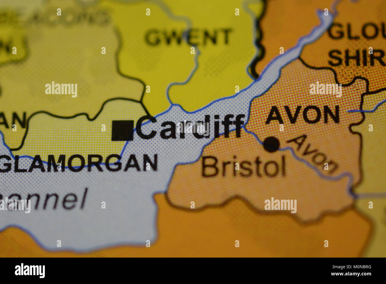 City name on the map Stock Photo - Alamy