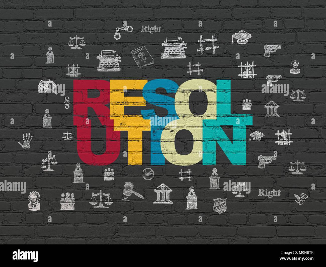 Law concept: Resolution on wall background Stock Photo - Alamy