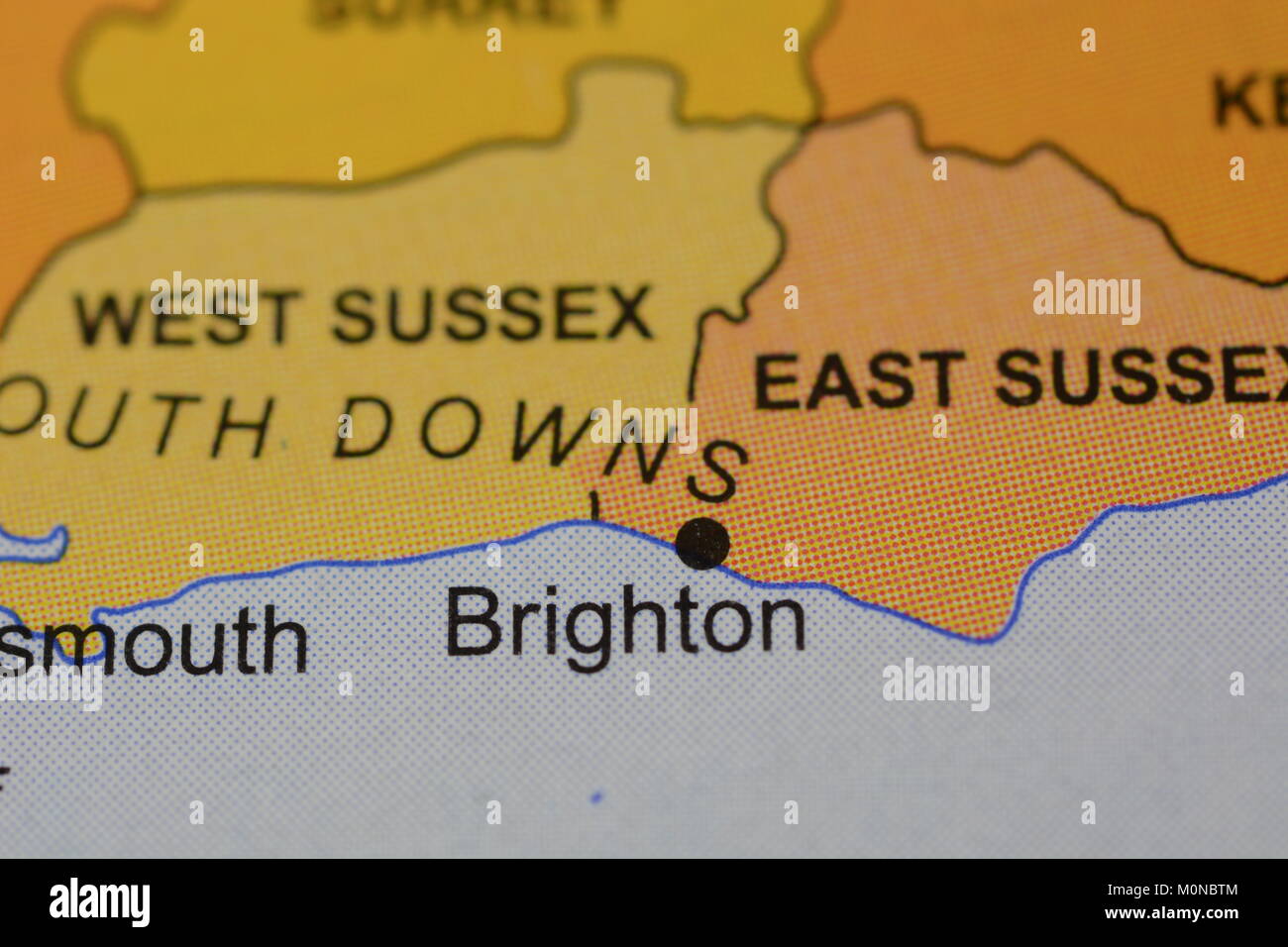 City name on the map Stock Photo - Alamy