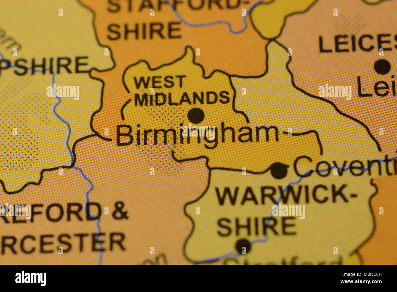 City name on the map Stock Photo - Alamy