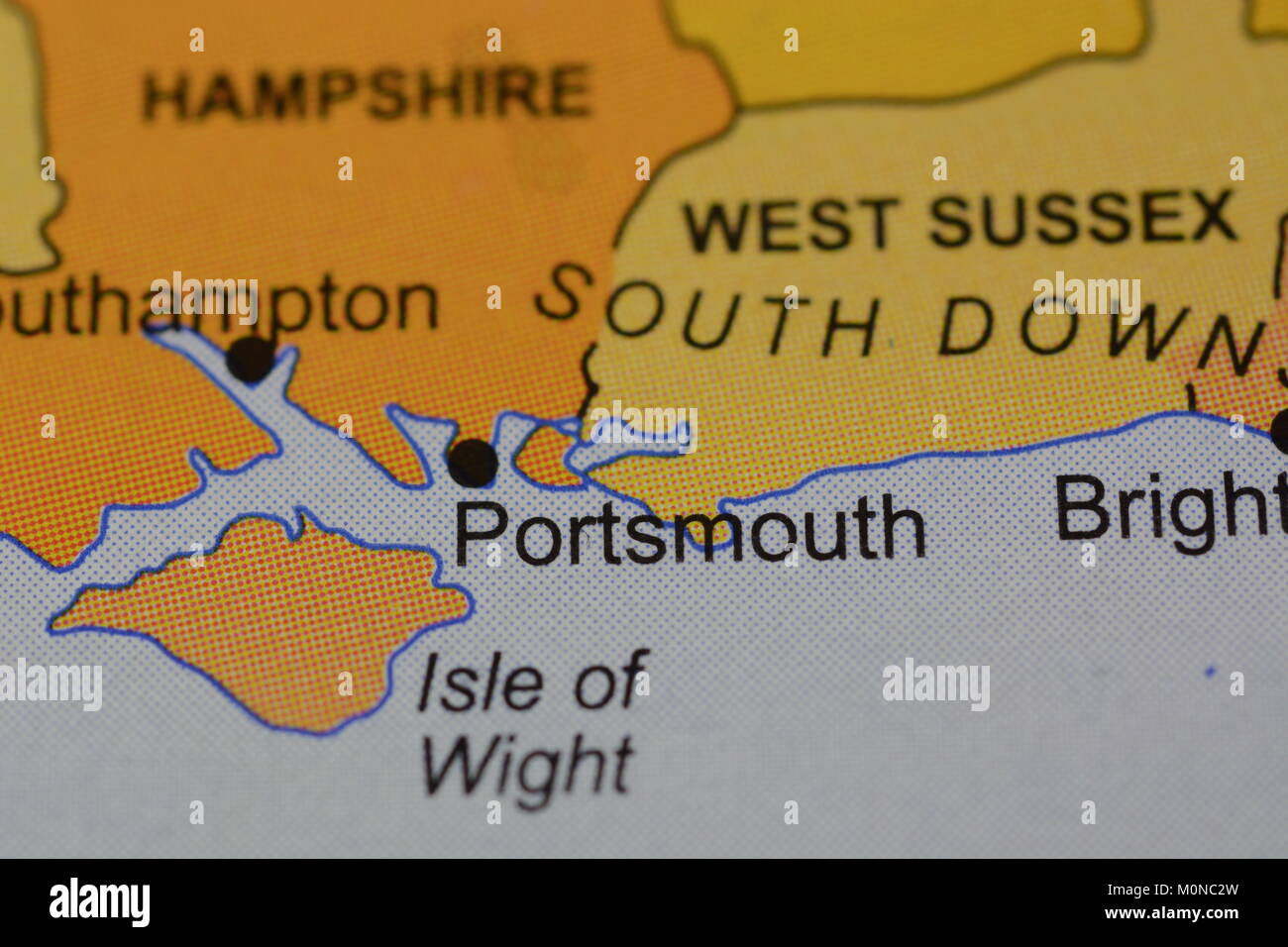 City name on the map Stock Photo - Alamy