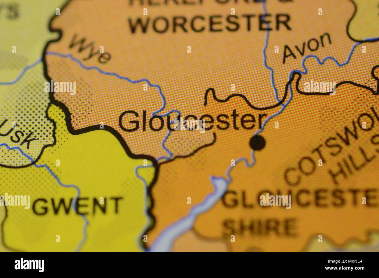 City name on the map Stock Photo - Alamy