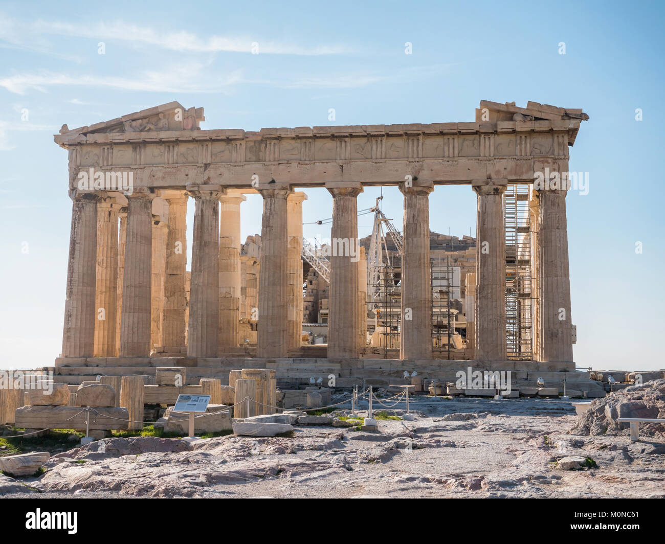 part of an ancient Greek temple in Acropolis hill Stock Photo - Alamy