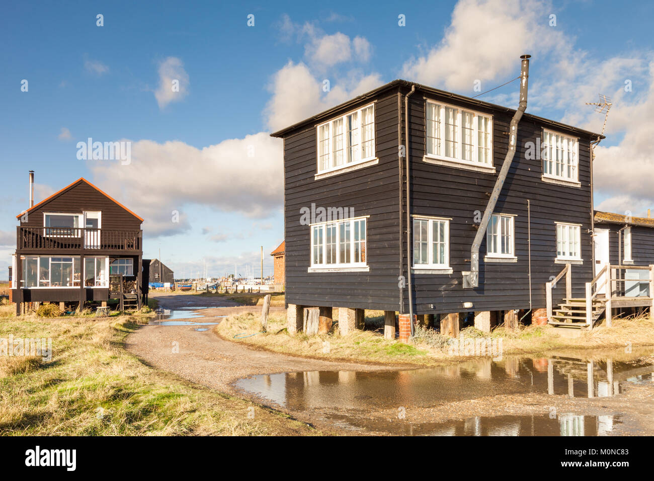 Timber buildings on the river, Walberswick, Suffolk UK Stock Photo - Alamy