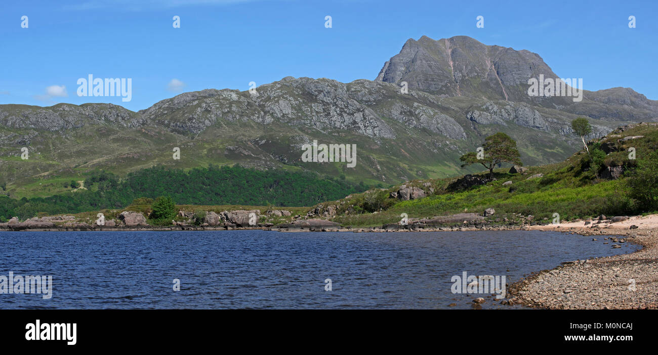 The mountain Slioch, composed of Torridonian sandstone on a base of ...