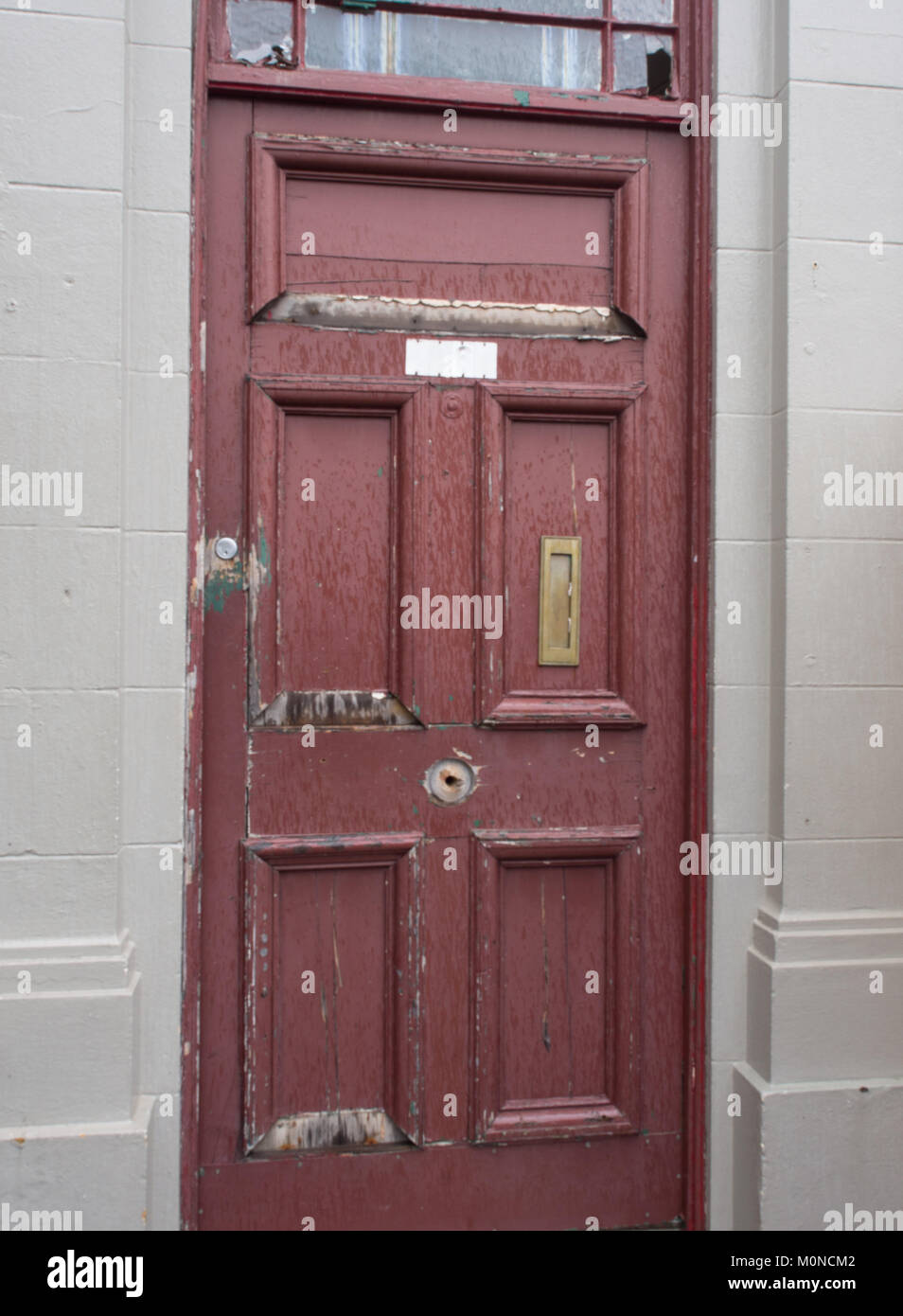 Weathered Red Door Stock Photo - Alamy