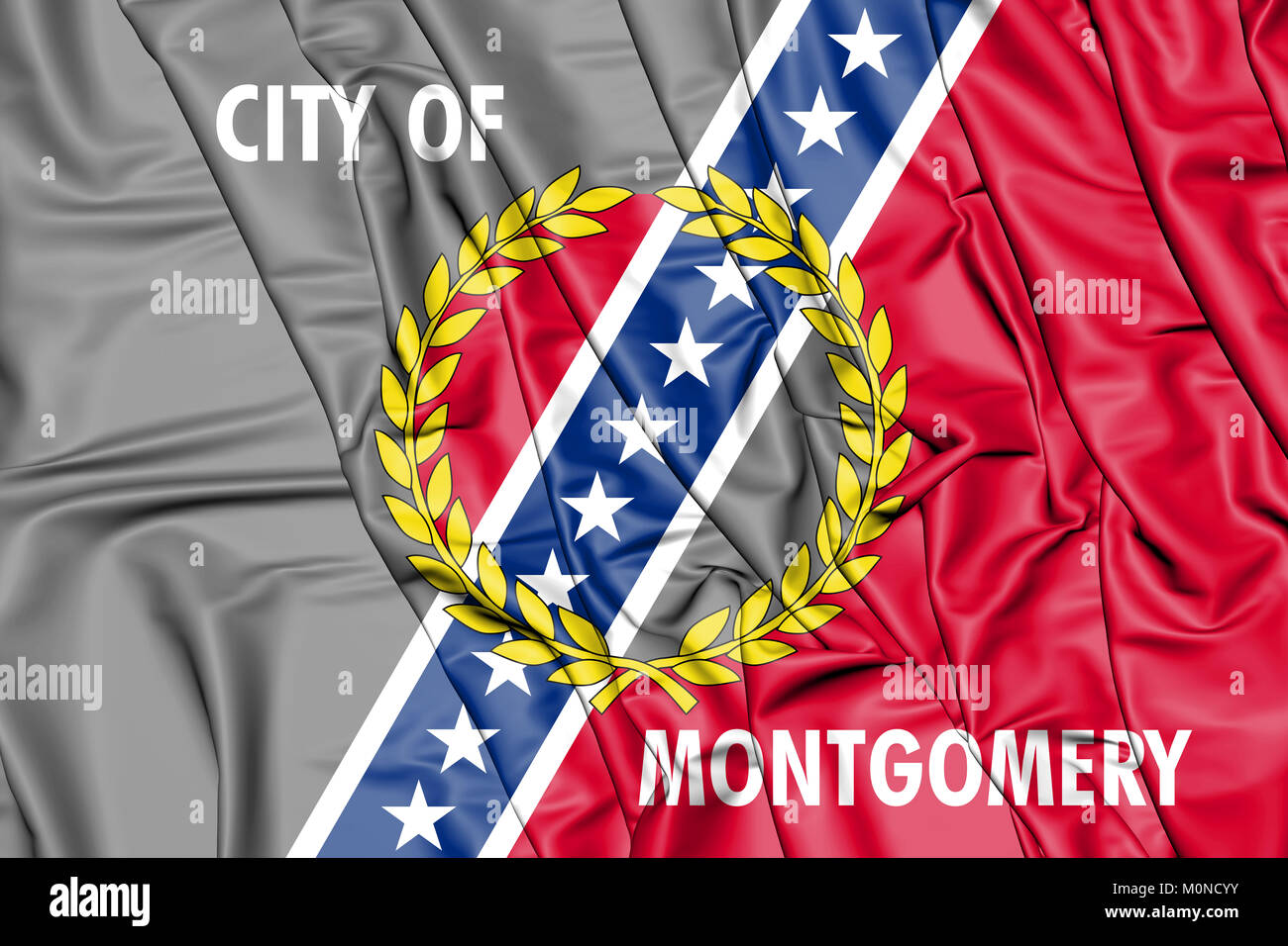 3D Flag of Montgomery (Alabama), USA. 3D Illustration Stock Photo - Alamy