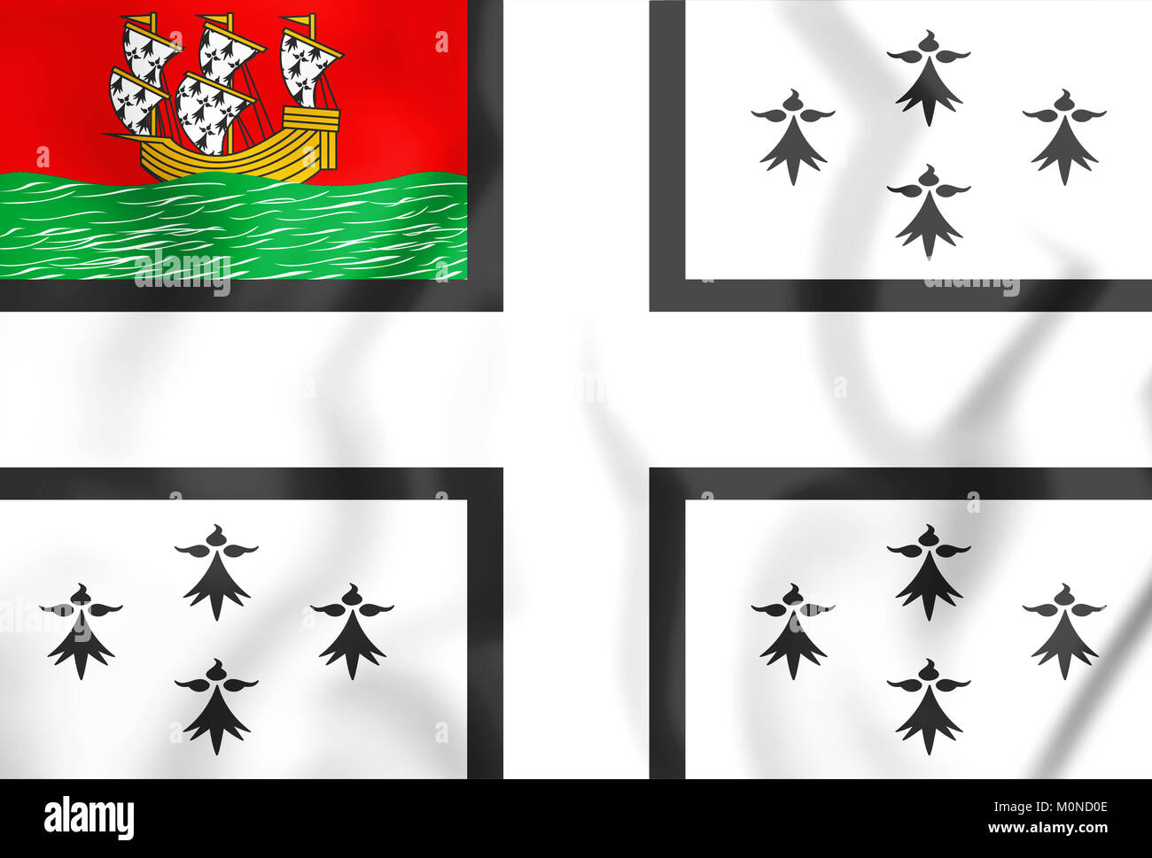 3D Flag of Nantes, France. 3D Illustration Stock Photo - Alamy