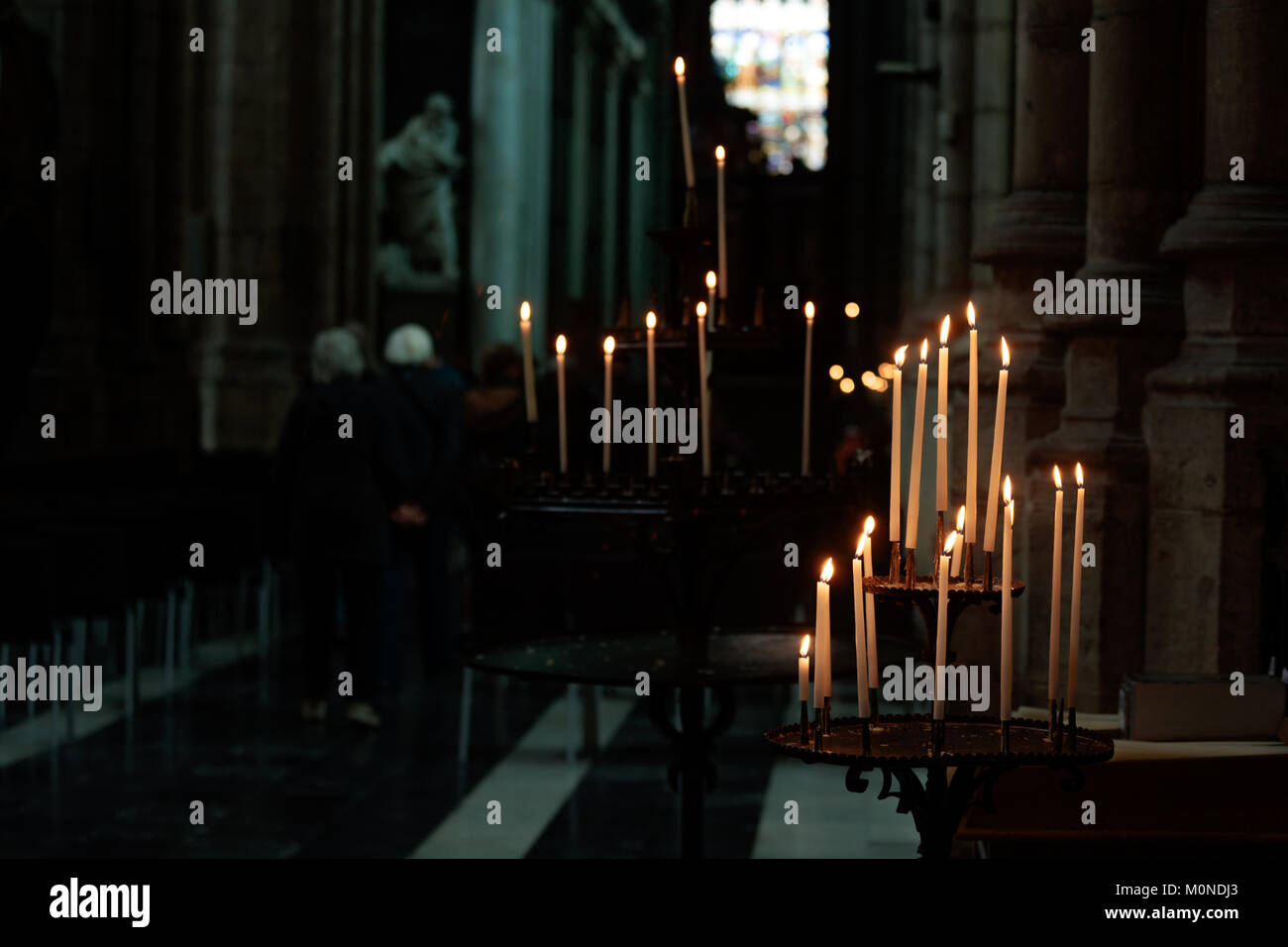 group of candles in a European cathedral Stock Photo - Alamy