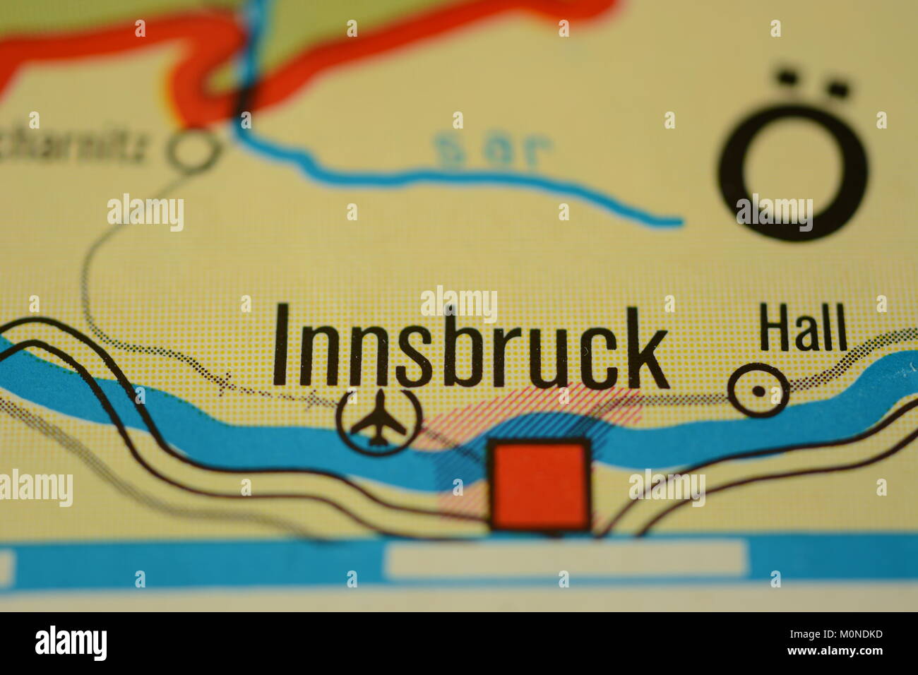 City name on the map Stock Photo - Alamy