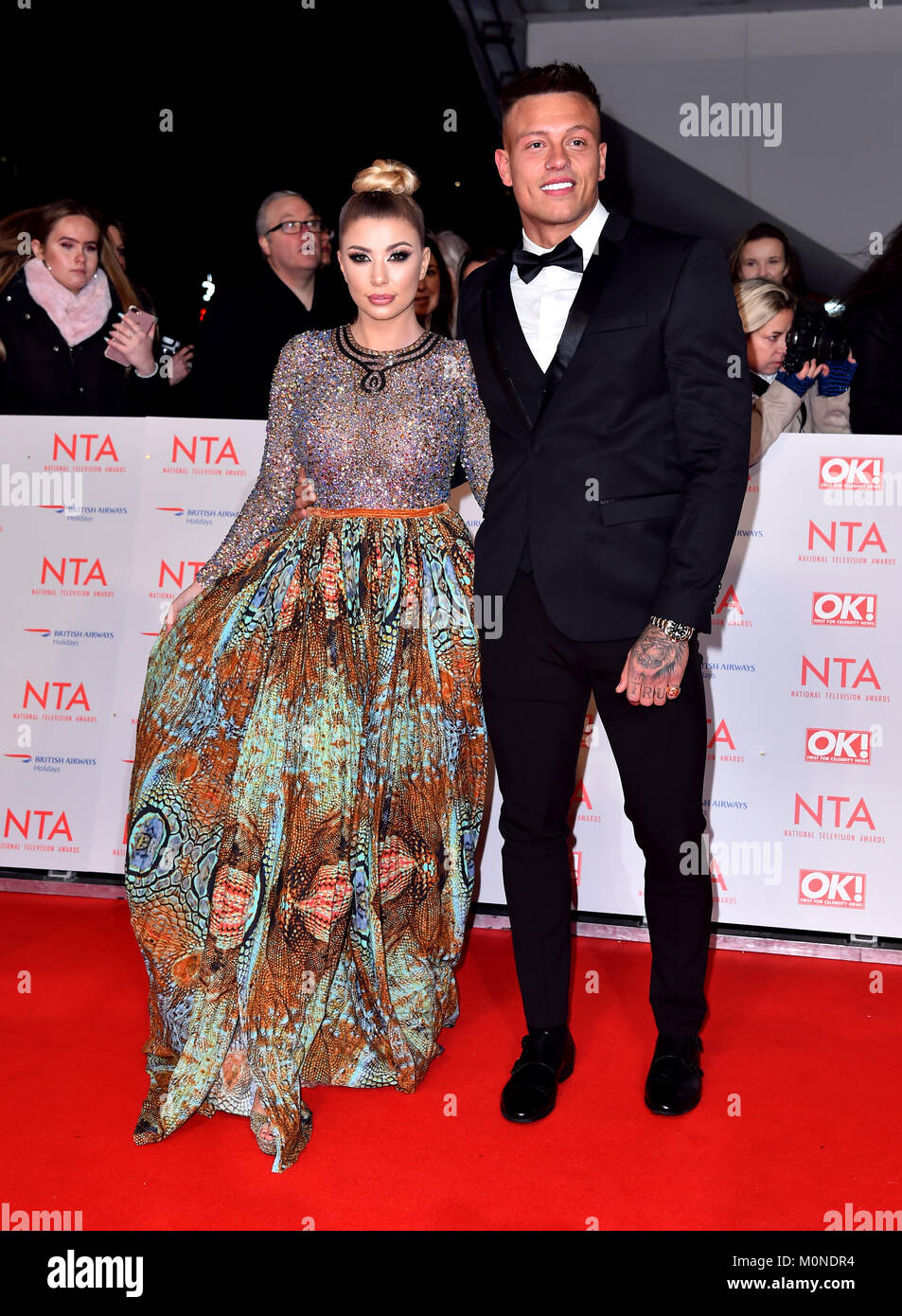 Olivia Buckland and Alex Bowen attending the National Television Awards ...