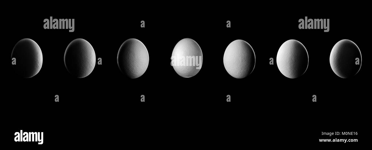 Moon Phase show by Egg in night with shadow Planet Food concept Space ...