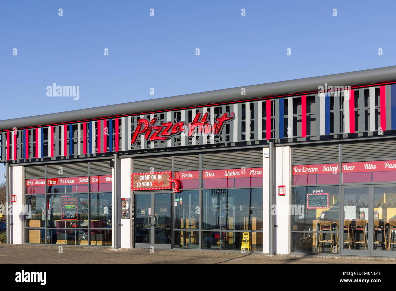 Pizza Hut restaurant, Sixfields, Northampton, UK; one of the chain's ...