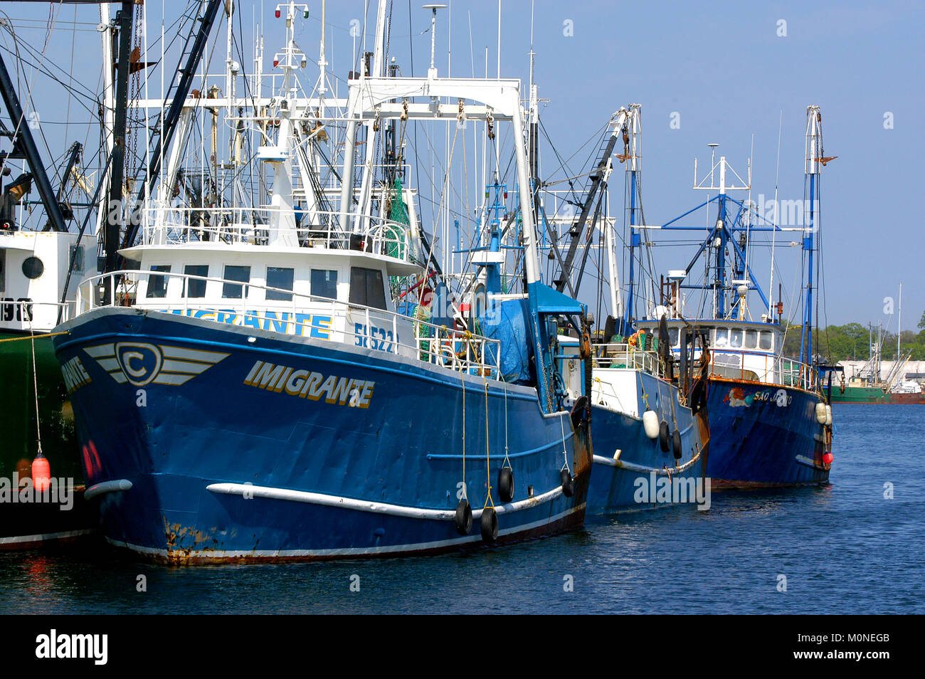 Commercial fishing boats at the docks in New Bedford, Massachusetts ...