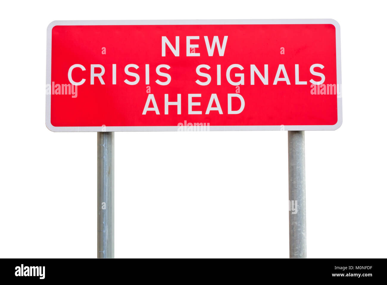 isolated road sign warning about crisis Stock Photo - Alamy