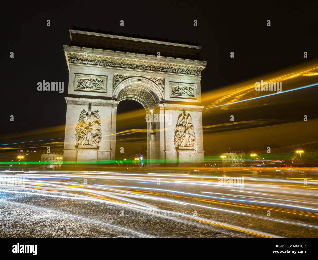 Arc de Triumph at night, Paris, France Stock Photo - Alamy
