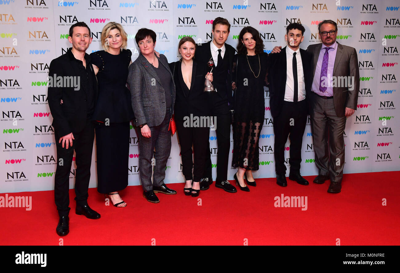 The cast of Broadchurch in the Press Room at the National Television ...