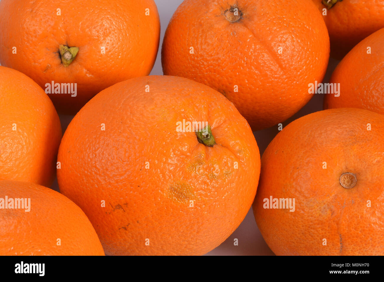 Large round bright oranges with smooth, smooth peel, closeup Stock ...