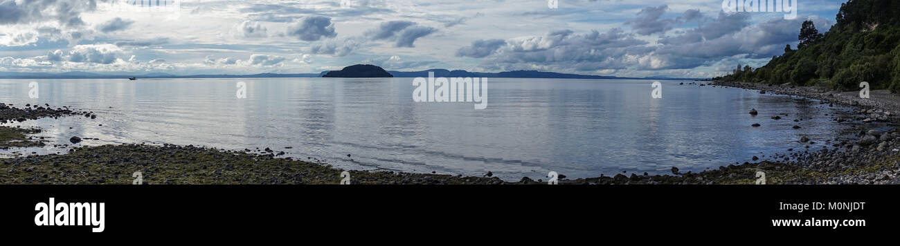 Panorama view of beach and sea in North Island of New Zealand Stock ...