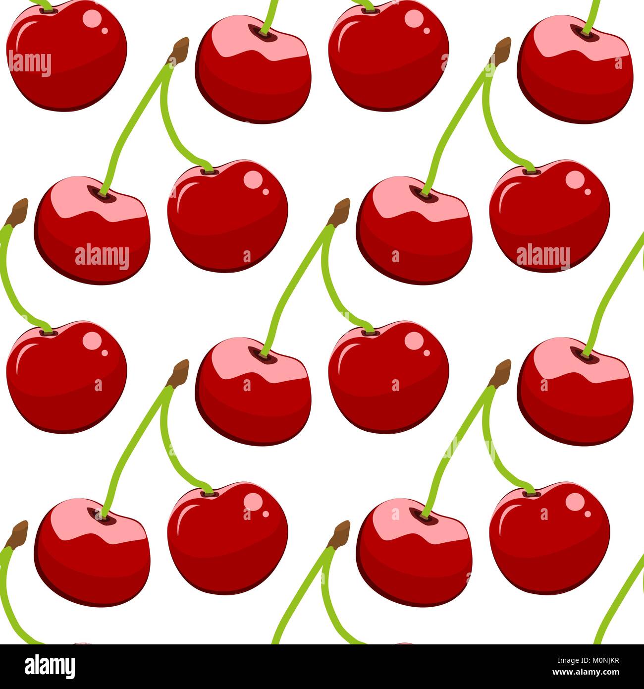 Seamless background, cherry on a white background Stock Vector Image ...