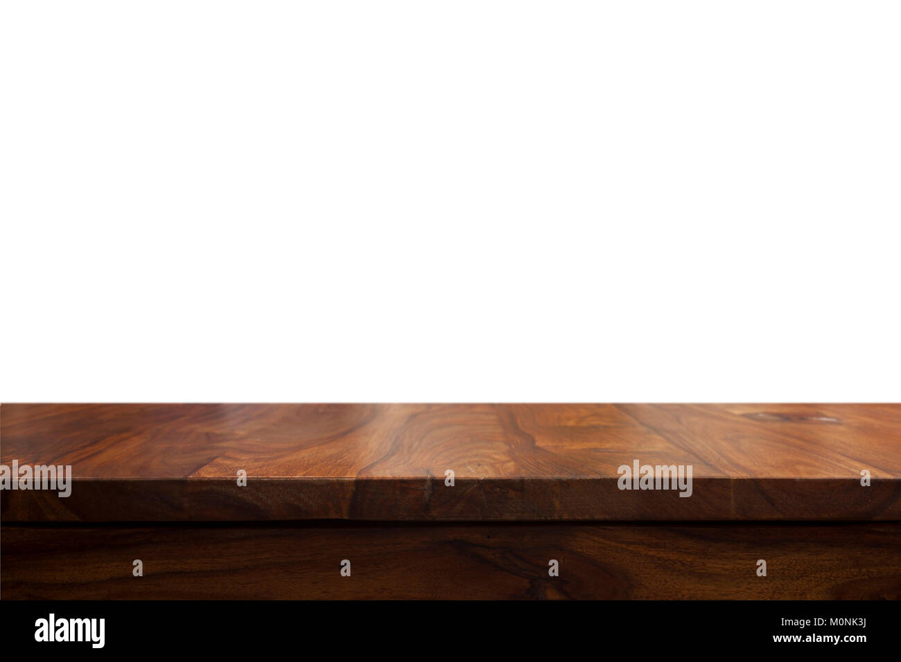 Empty top wooden table and white copy space Stock Photo - Alamy