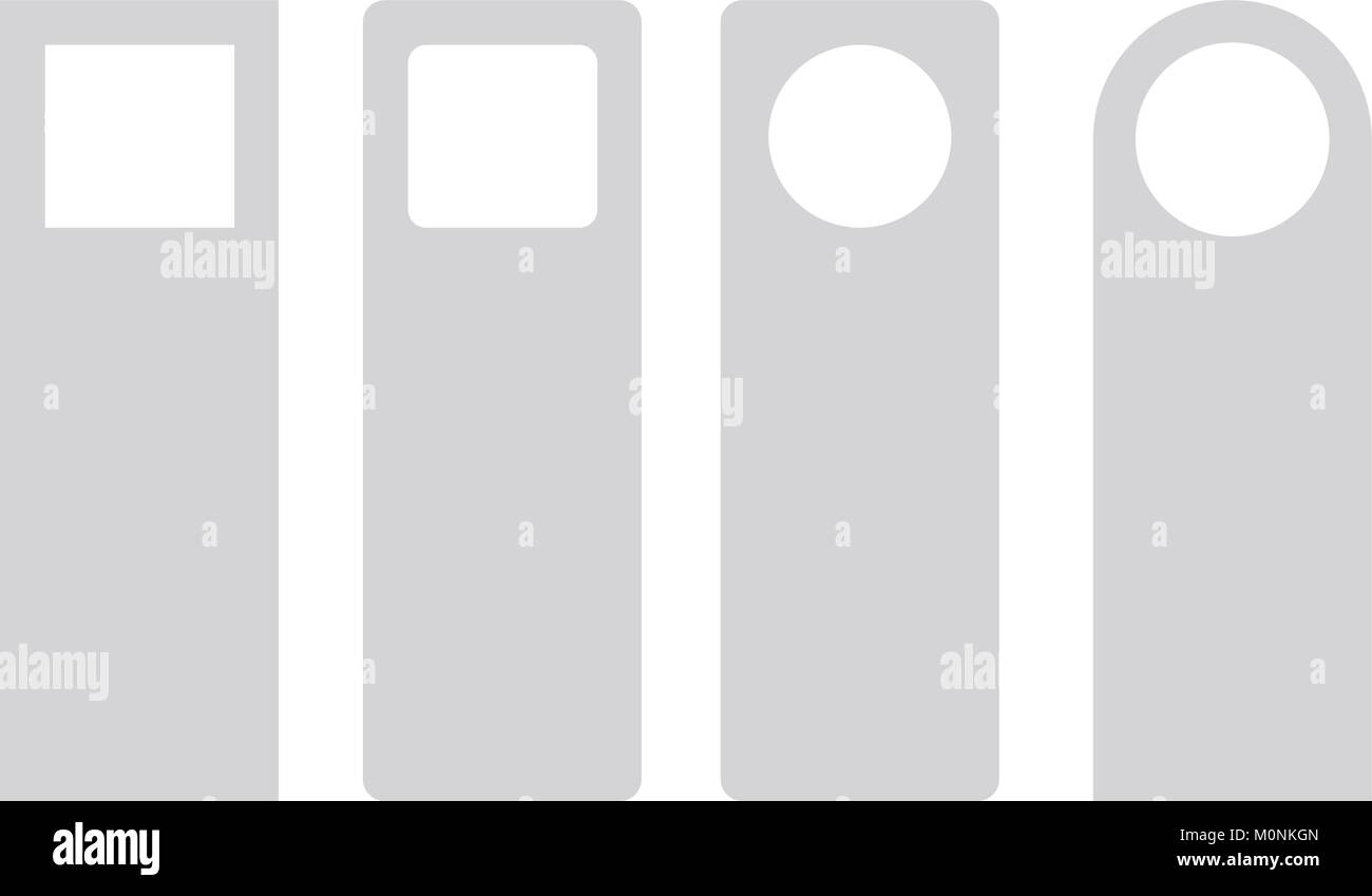 Vector Set of unique door hangers isolated on white background. Door ...