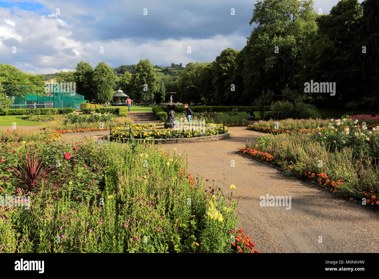 Summer, Hall Leys Park, Matlock town, Peak District National Park ...