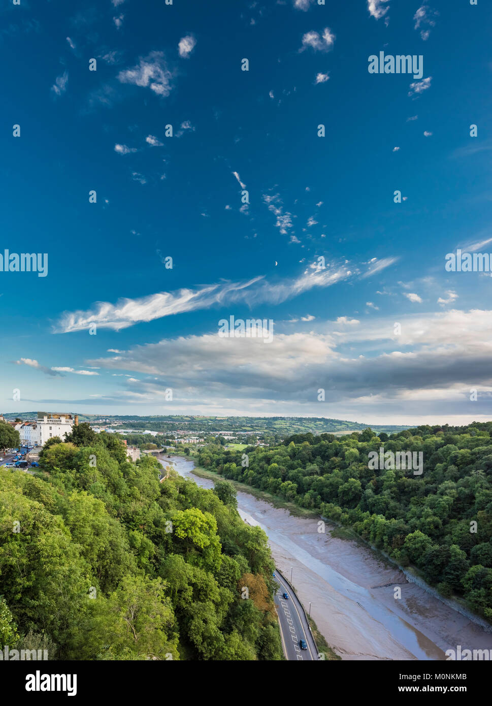 The Avon Gorge with the River Avon flowing in the centre of its highly ...