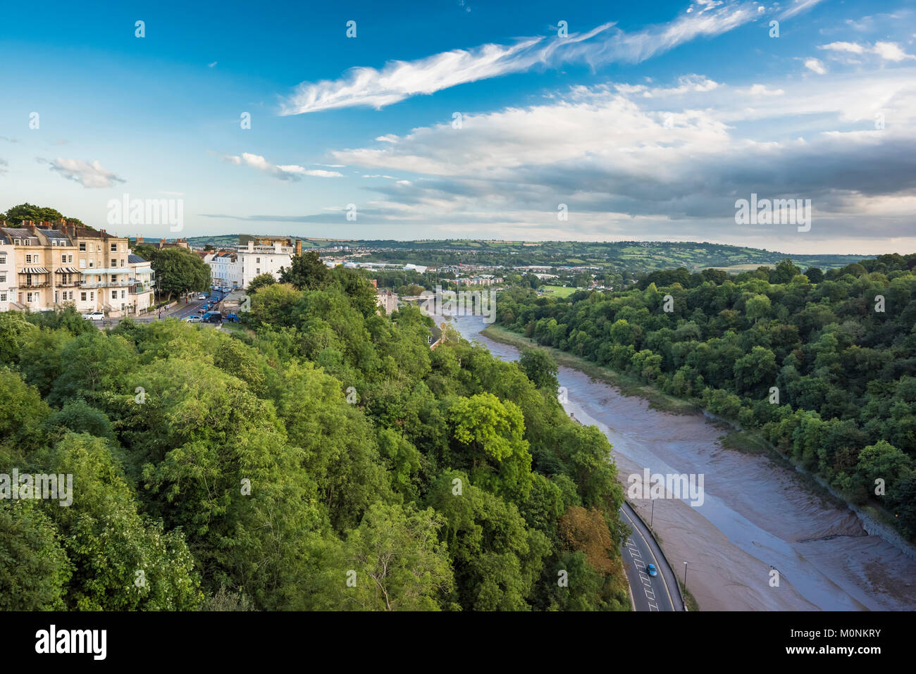 The Avon Gorge with the River Avon flowing in the centre of its highly ...
