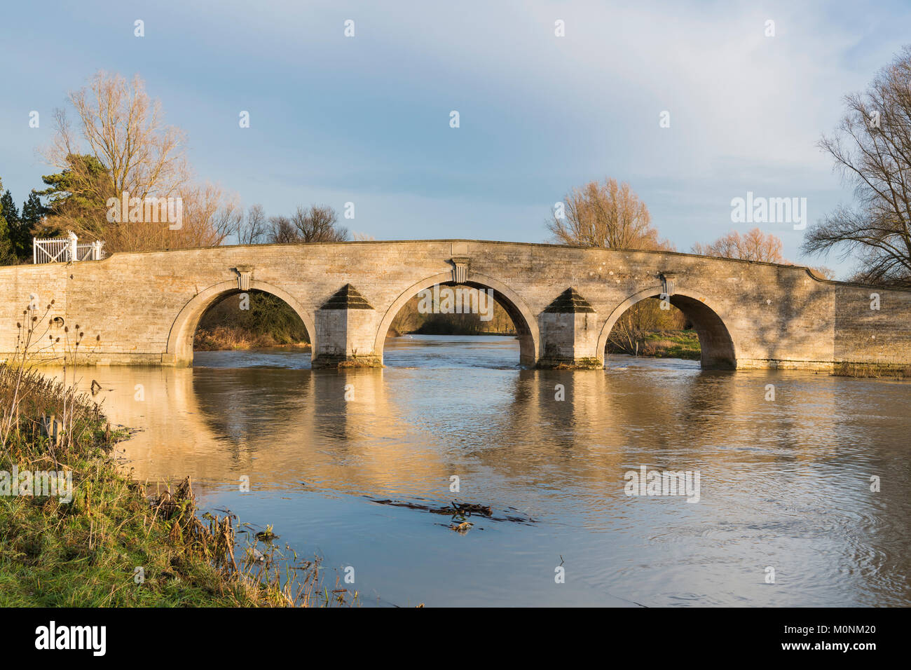 MIlton Ferry Bridge across the River Nene, on the verge of flooding ...