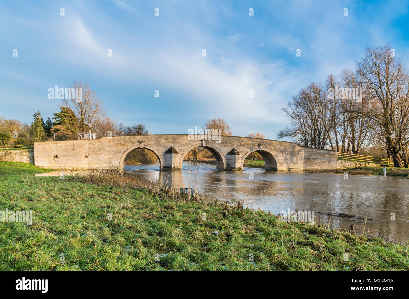 MIlton Ferry Bridge across the River Nene, on the verge of flooding ...