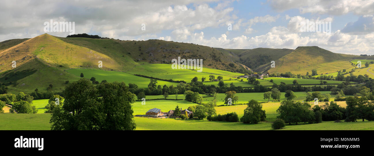 Summer view through the Ilam pastures onto Dovedale ; Staffordshire ...