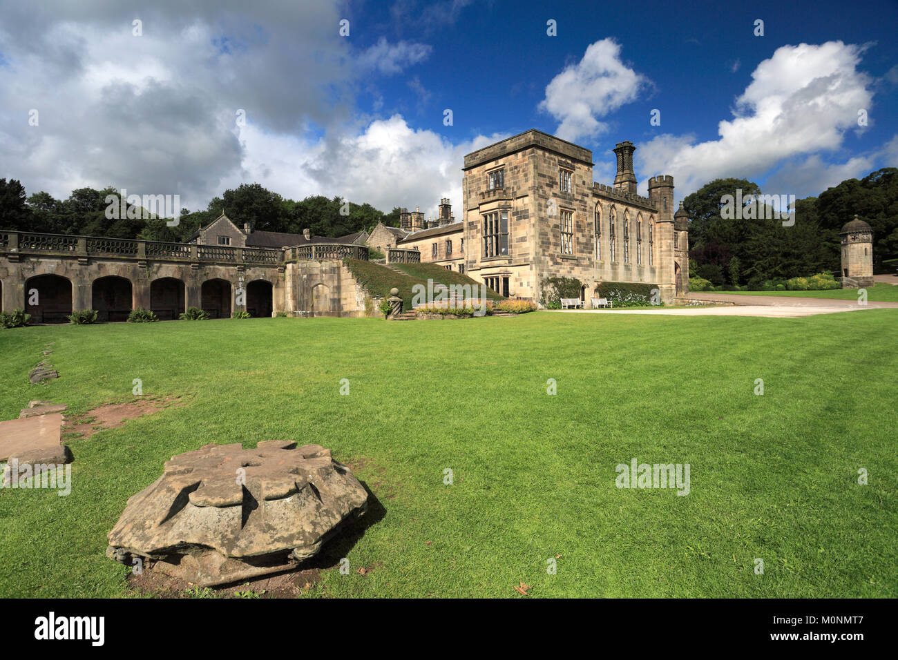 Summer, Ilam Hall in the village of Ilam, Staffordshire, England, UK ...