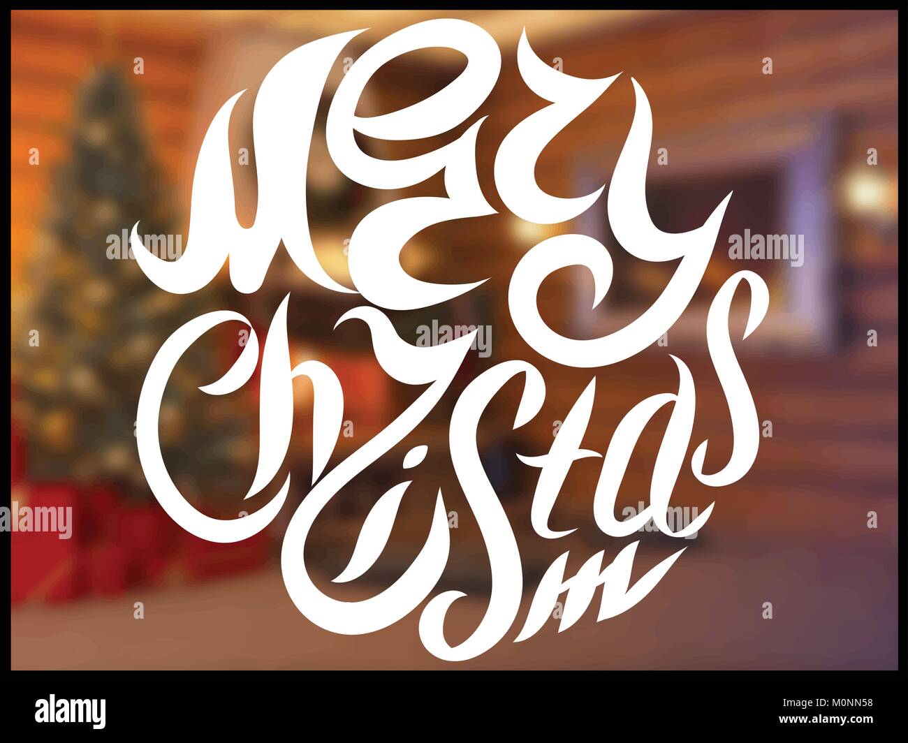 Vector illustration of a Christmas lettering Stock Vector Image & Art ...
