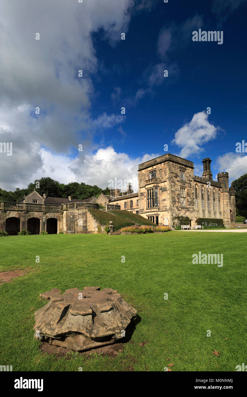 Summer, Ilam Hall in the village of Ilam, Staffordshire, England, UK ...
