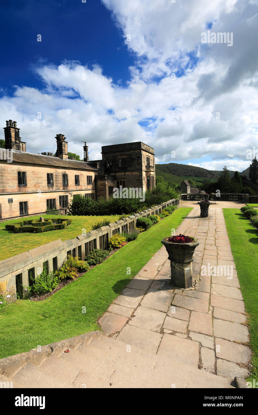 Summer, Ilam Hall in the village of Ilam, Staffordshire, England, UK ...