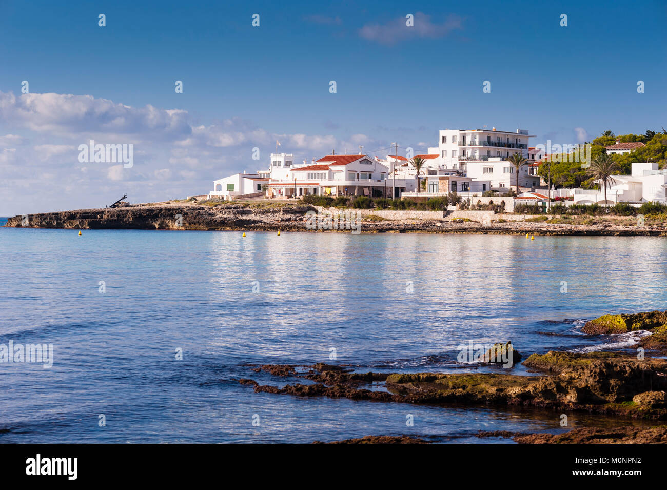 The beach at Punta Prima , Menorca , Balearic Islands , Spain Stock ...