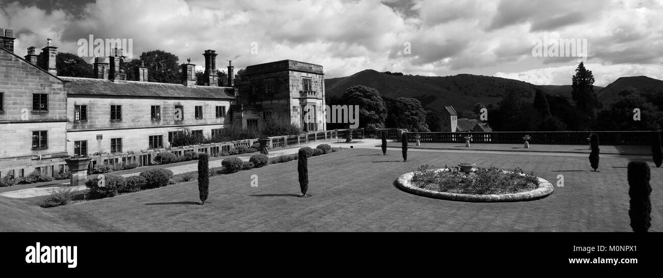 Summer, Ilam Hall in the village of Ilam, Staffordshire, England, UK ...
