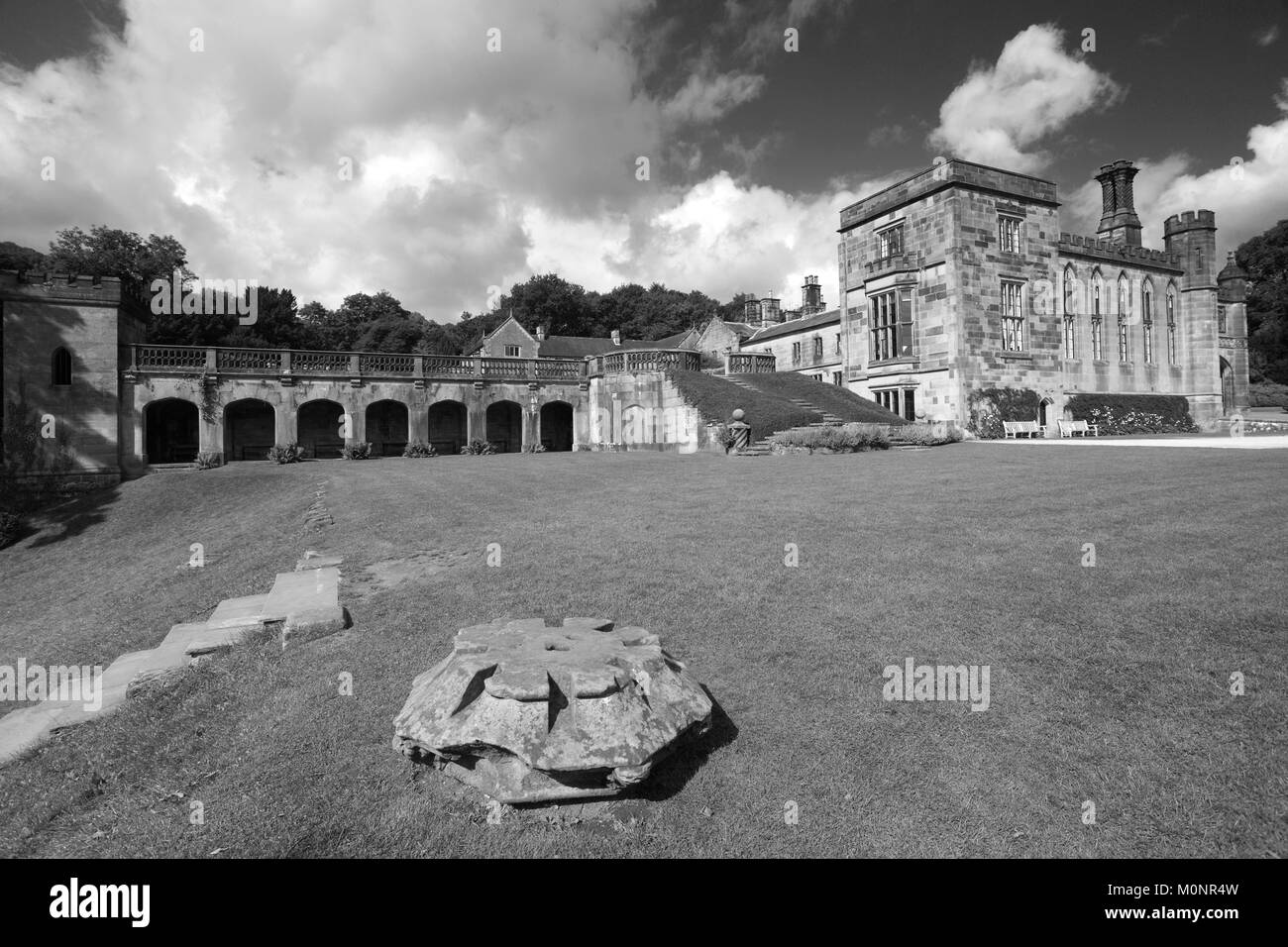 Summer, Ilam Hall in the village of Ilam, Staffordshire, England, UK ...